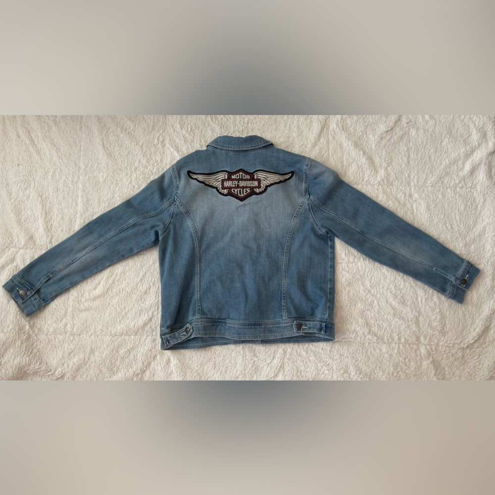 Genuine Harley Davidson Denim Jacket Size Xl - Gem